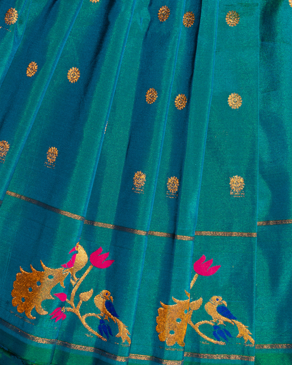 Morpankhi Semi Silk Paithani Saree with Designer Border – House of Hind