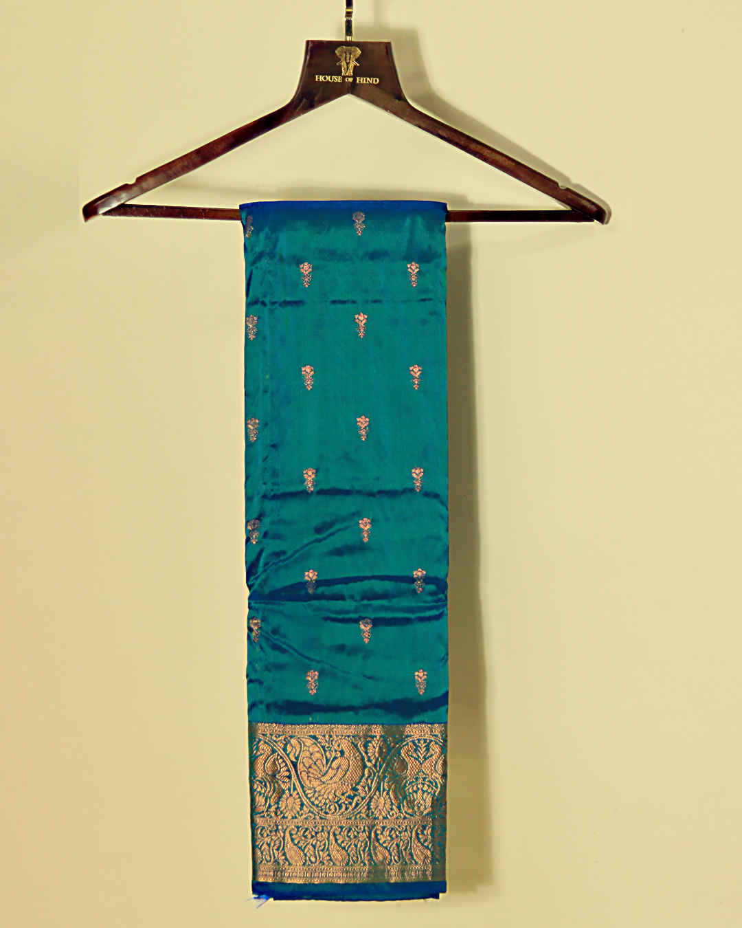 Morpankhi Semi-Silk Kanjivaram Saree With Golden Zari Border - House of ...